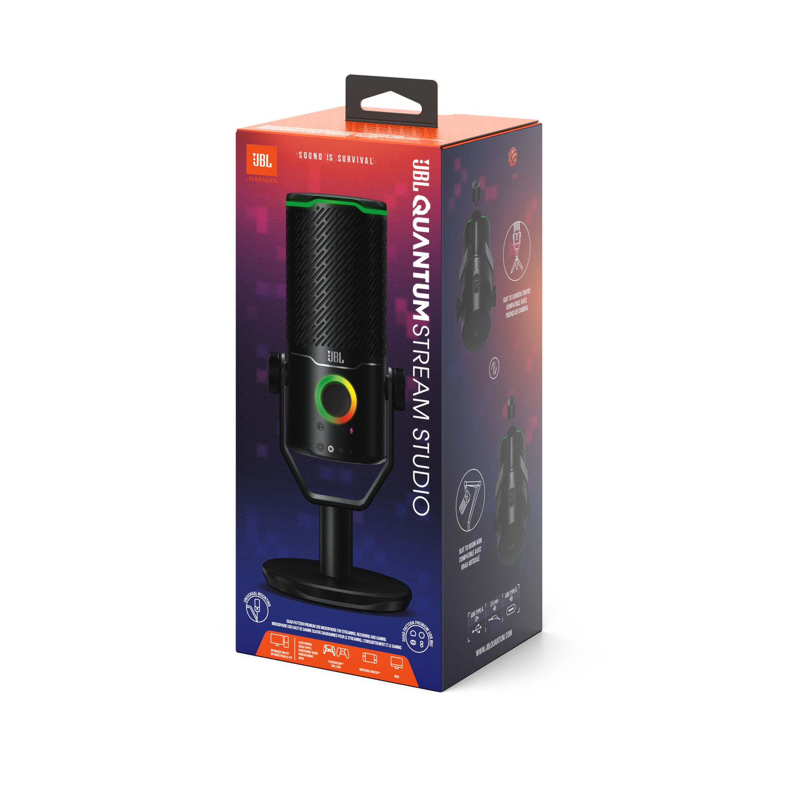 JBL Quantum Stream Studio | クアッドパターンUSBコンデンサーマイク